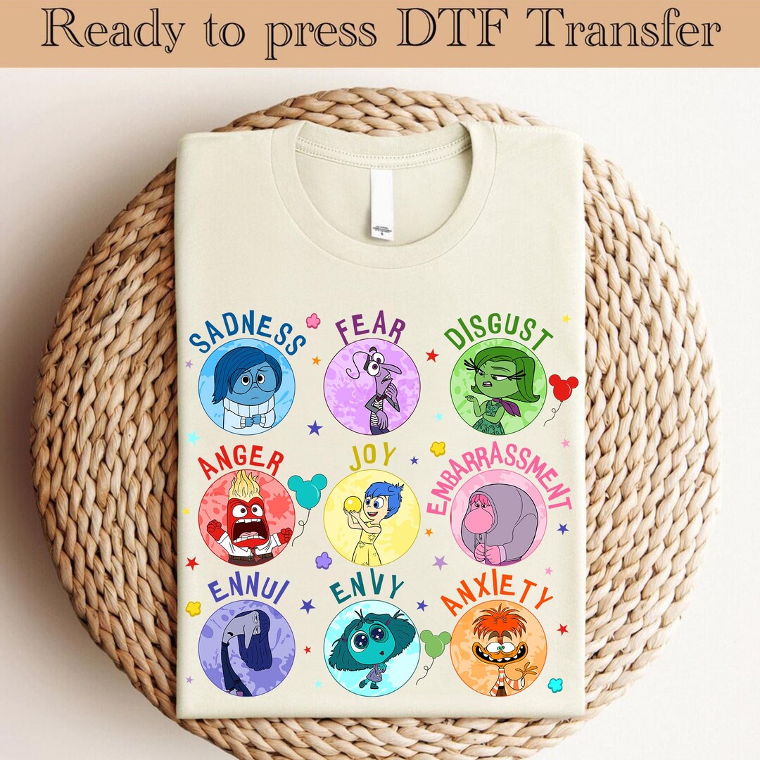 Inside Out DTF, Inside Out 2 Ready to Press, Inside Out Characters ...