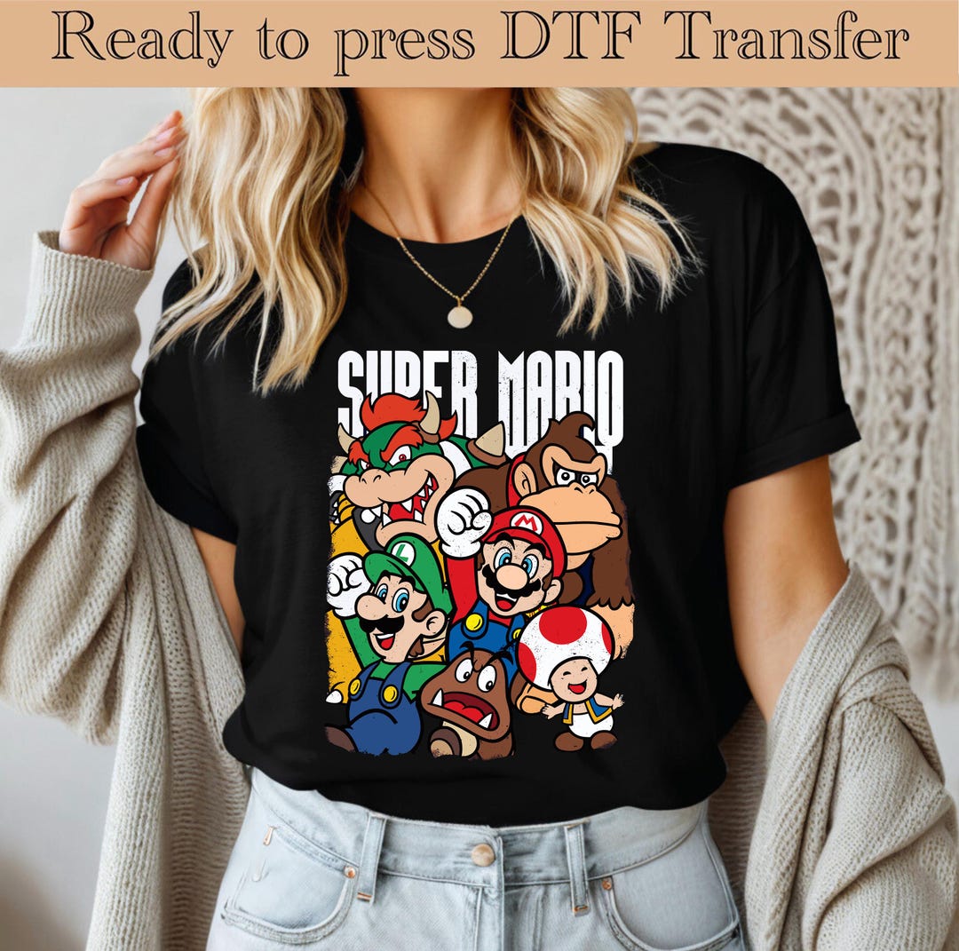 Super Mario Family DTF, Super Mario Character Ready to Press, Super ...