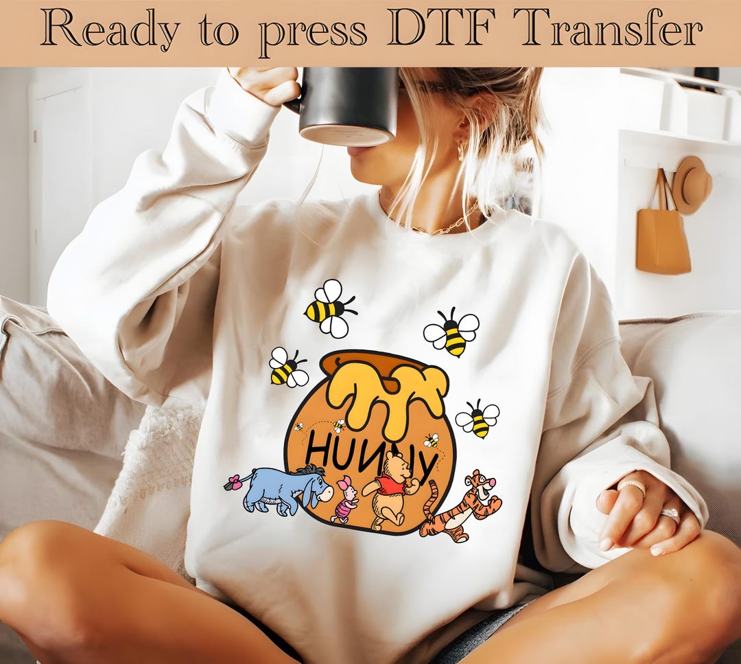 Winnie the Pooh DTF Transfer, Disney Ready to Press, Pooh Bear and Friends Transfer, Hunny Heat ...