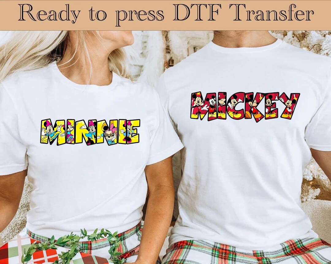 Mickey and Minnie Mouse Ready to Press, Mickey Mouse Couple DTF, Disney ...