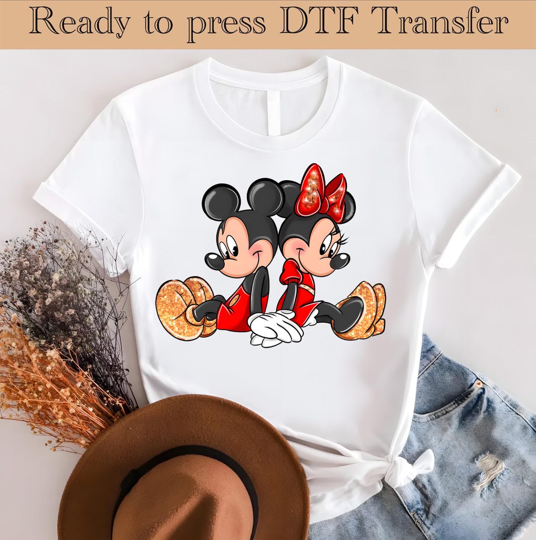 Mickey and Minnie Mouse Ready to Press, Mickey Mouse Couple DTF, Disney ...