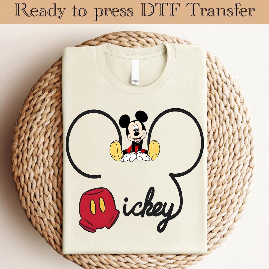 Mickey Mouse DTF, Mickey Mouse Heat Transfer, Disneyworld DTF Transfer ...