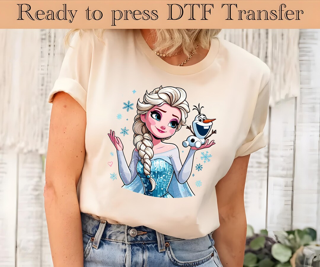 Frozen DTF Transfers, Disney Ready to Press, Elsa Anna Olaf Transfer ...