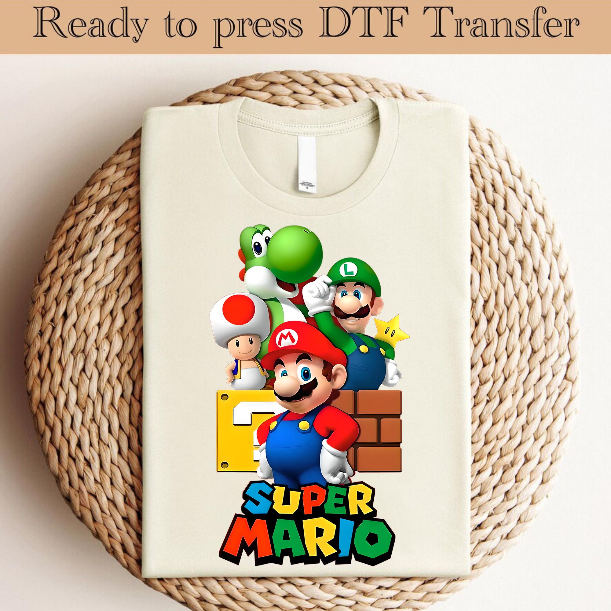 Super Mario Family DTF, Super Mario Character Ready to Press, Super ...