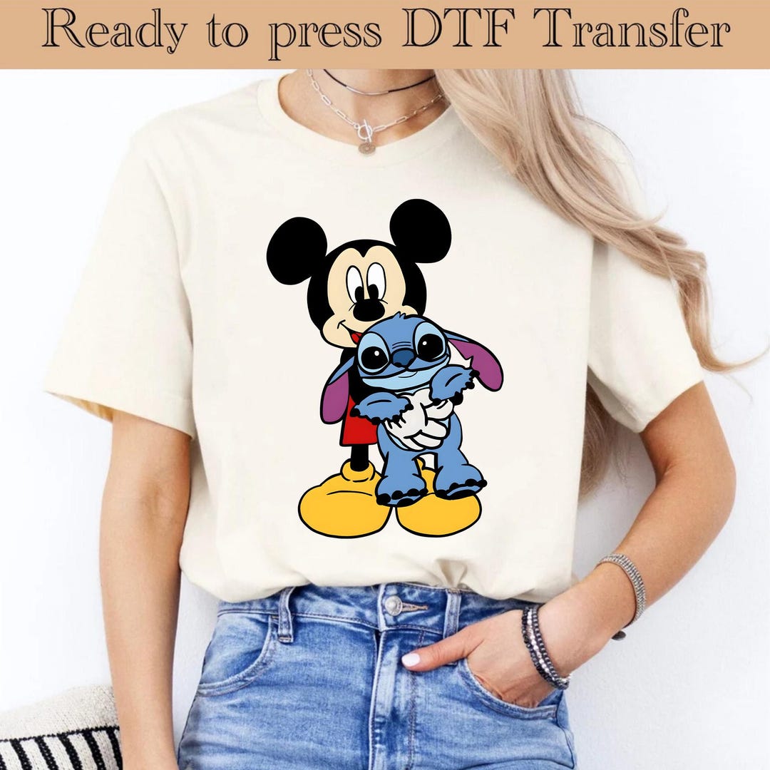 Mickey and Stitch Ready to Press, Disney Stitch Heat Transfer,disney ...