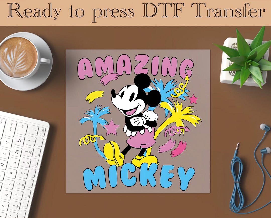 Mickey Mouse DTF, Mickey Mouse Heat Transfer, Disneyworld DTF Transfer ...