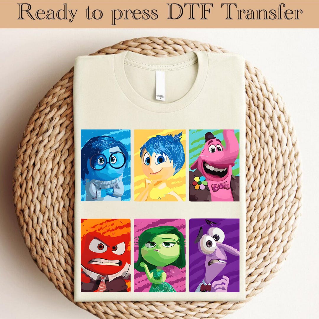 Inside Out DTF, Inside Out 2 Ready to Press, Inside Out Characters ...