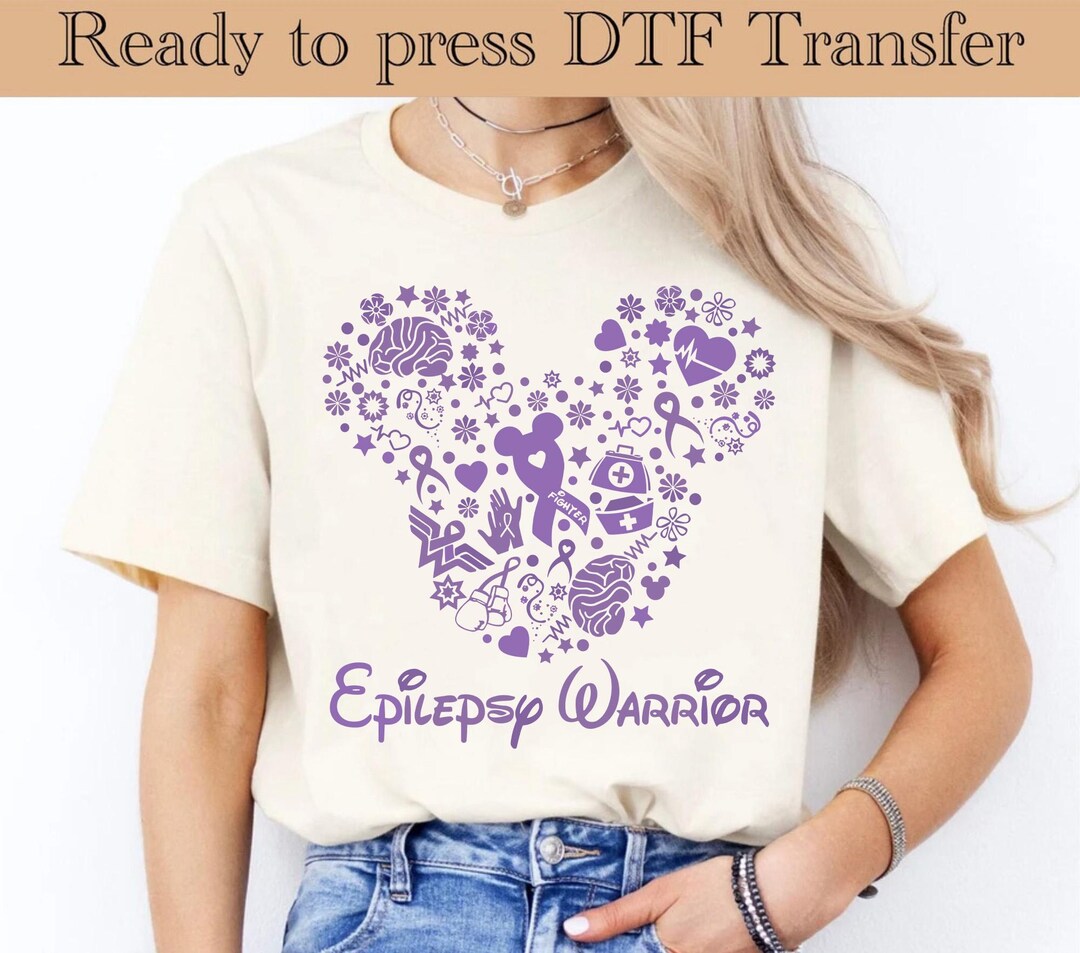 Mickey Mouse Epilepsy Warrior DTF, Mickey Mouse Heat Transfer ...