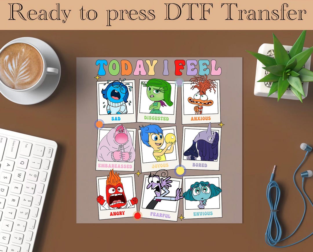 Inside Out DTF, Inside Out 2 Ready to Press, Inside Out Characters ...