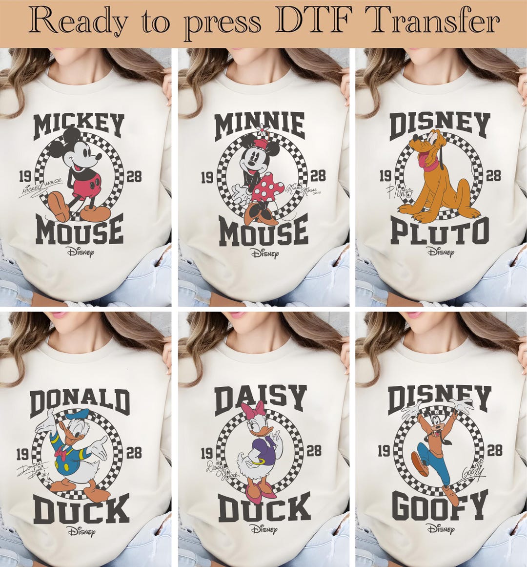 Disney Characters DTF, Mickey and Friends Ready to Press, Disneyland ...