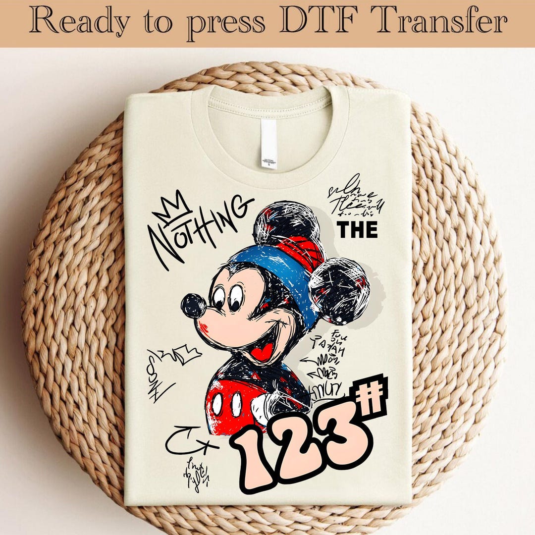 Mickey Mouse DTF, Mickey Mouse Heat Transfer, Disneyworld DTF Transfer ...