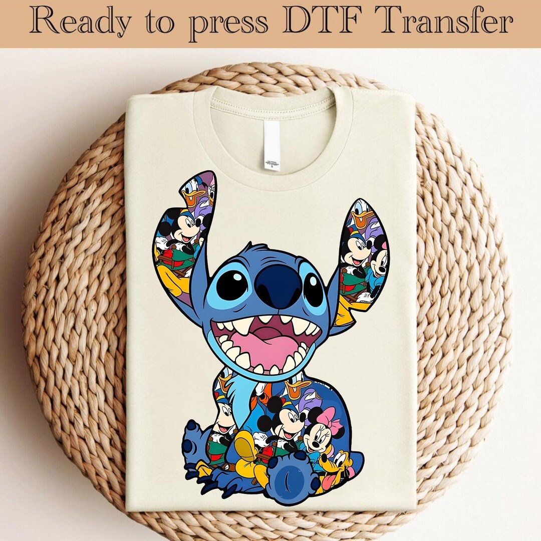 Stitch and Mickey Ready to Press, Disney Stitch Heat Transfer,lilo and ...