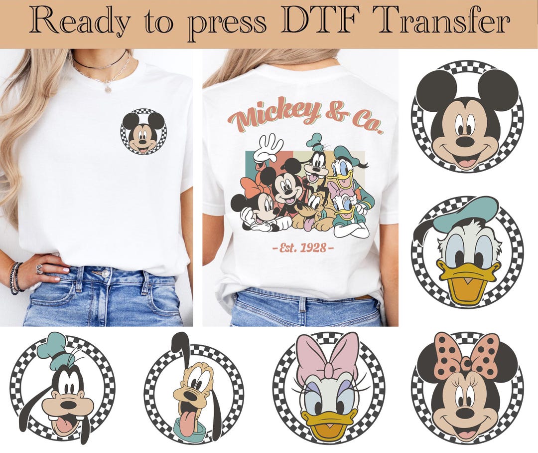 Mickey and Friends DTF, Mickey Mouse Heat Transfer, Disney Mickey DTF ...