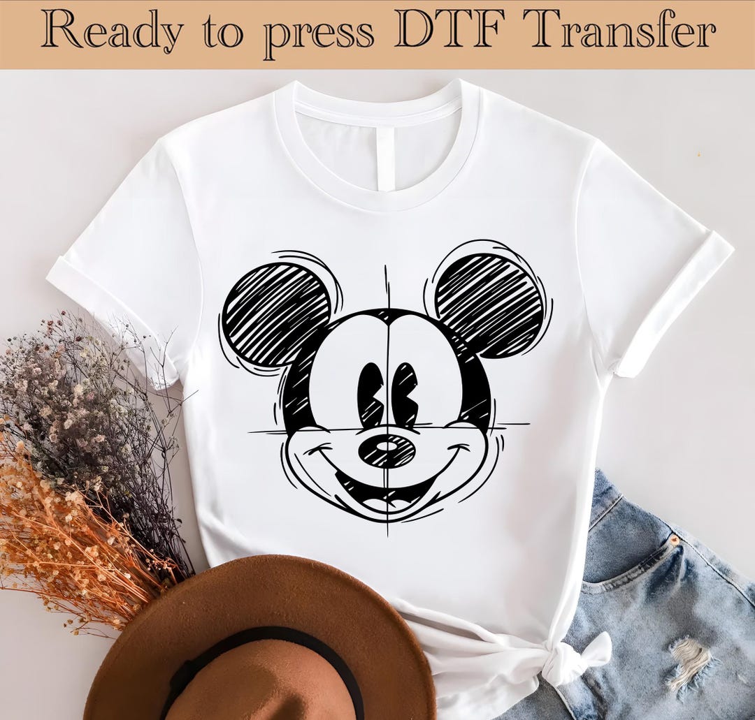 Mickey Mouse DTF, Mickey Mouse Heat Transfer, Disneyworld DTF Transfer ...