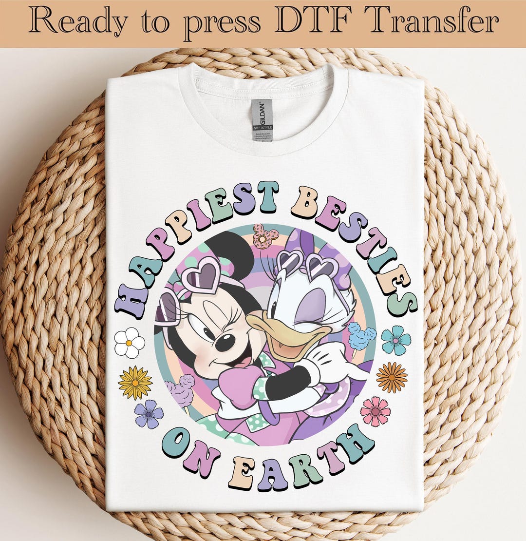Happiest Besties Ready to Press,minnie Mouse DTF, Disney Transfers ...