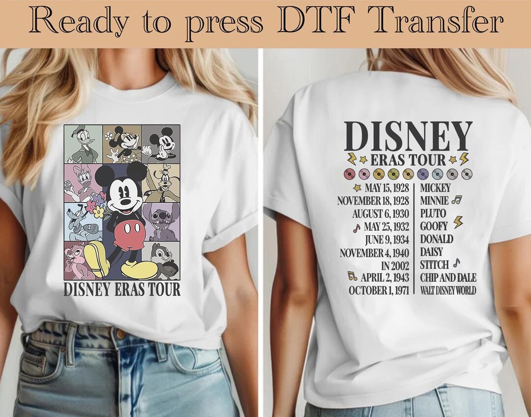 Mickey Disney Tour DTF, Mickey Mouse Heat Transfer, Disneyworld DTF ...