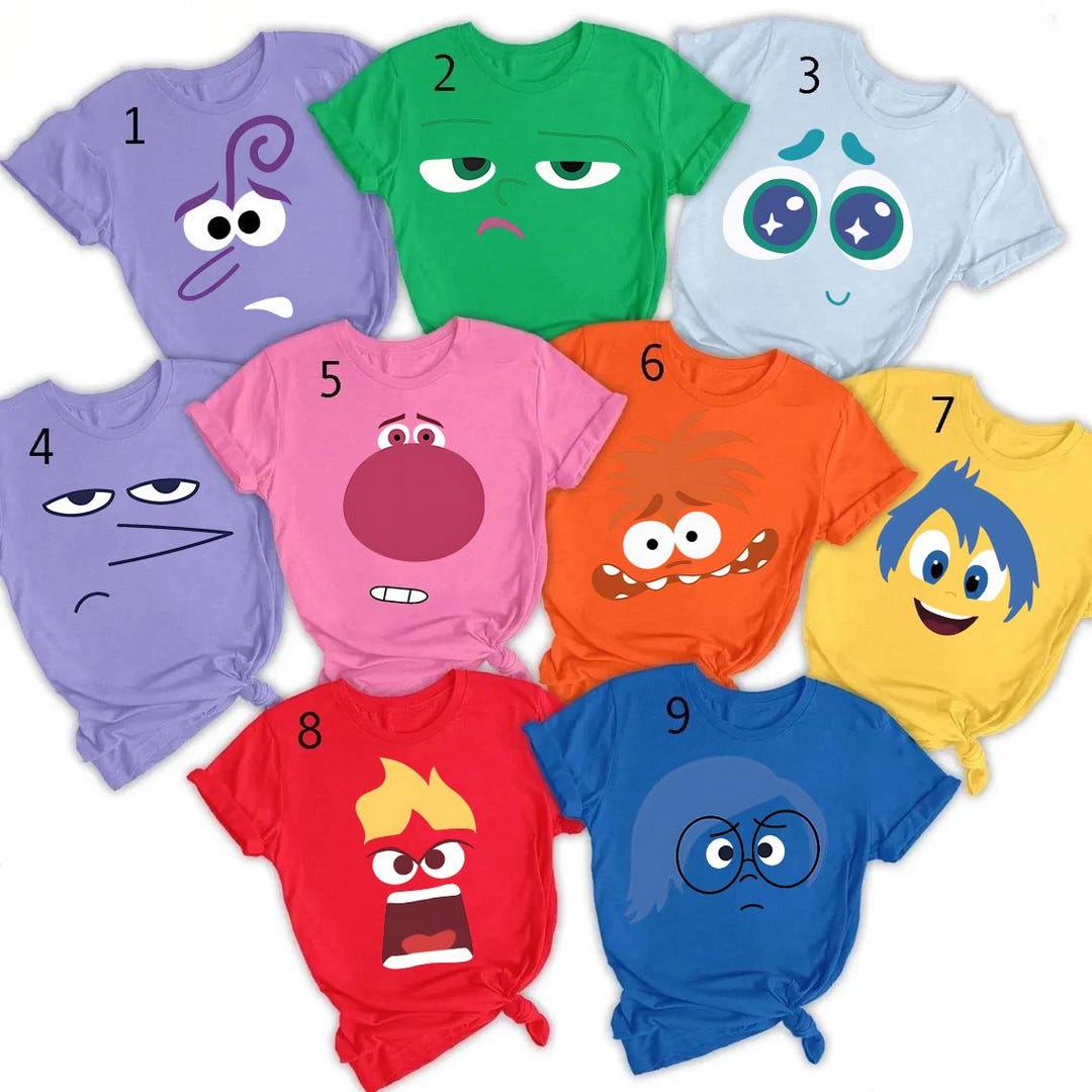 Inside Out Face DTF, Inside Out 2 Ready to Press, Inside Out Characters ...