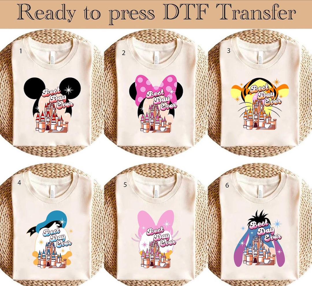 Disney Characters Best Day Ever DTF, Mickey and Friends Ready to Press ...