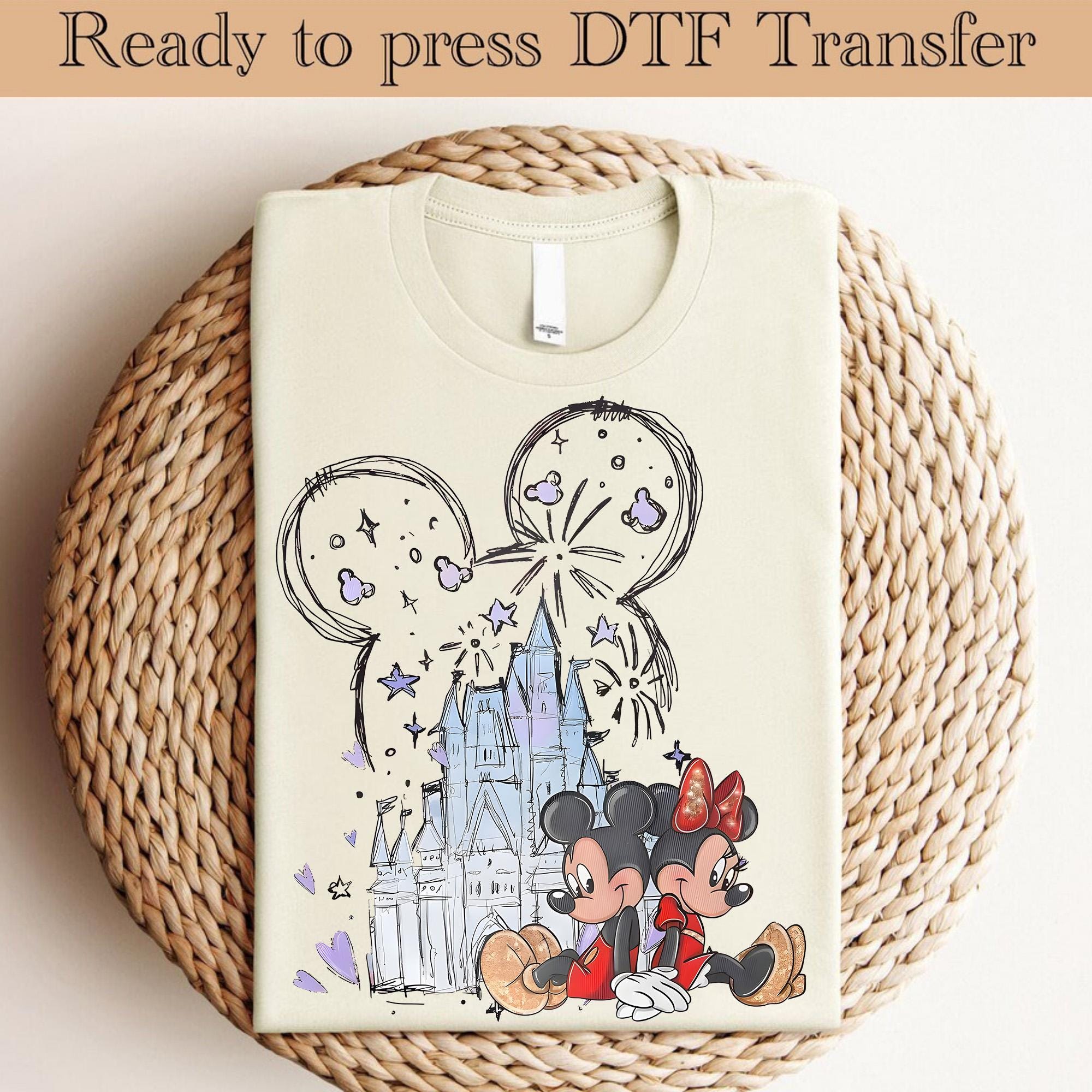 Mickey and Minnie DTF Transfer, Disneyland Ready to Press, Disney ...
