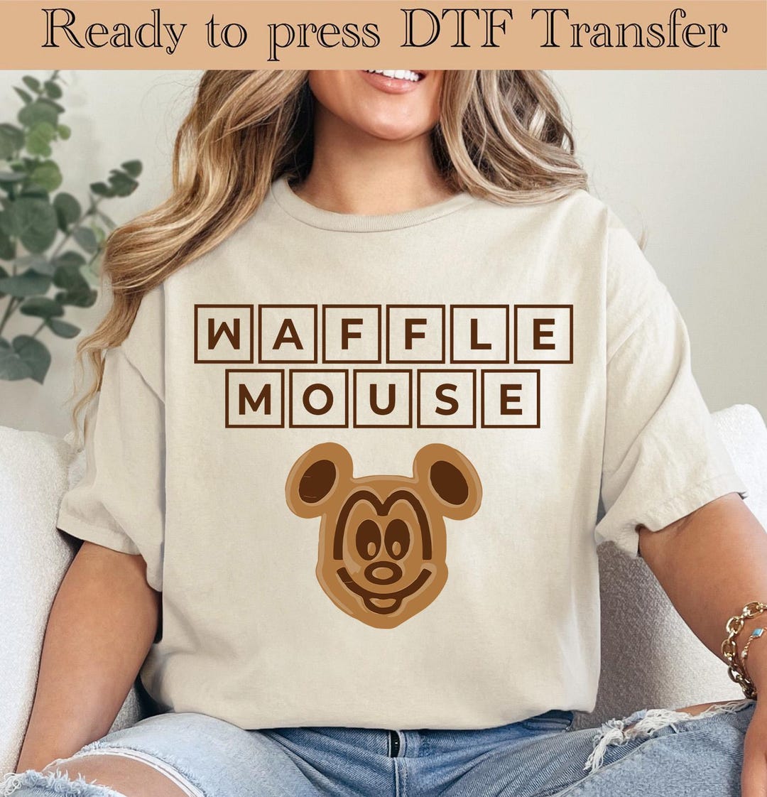 Waffle Mouse DTF, Mickey Mouse Heat Transfer, Disneyworld DTF Transfer ...