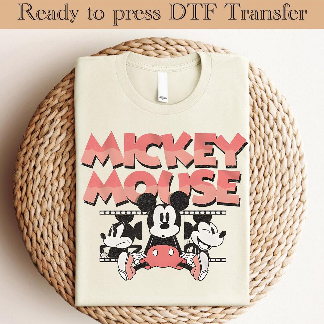 Mickey Mouse Heat Transfer ,mickey Mouse DTF, Disney Transfers, Ready ...