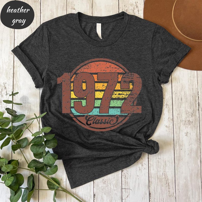 Retro 1972 T-shirt | 54th Birthday Shirt | Retro 1972 Classic Tee ...