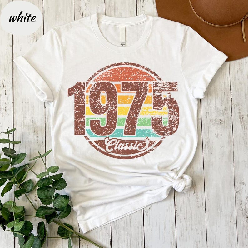 Retro 1975 T-shirt | 50th Birthday Shirt | Vintage 1975 Classic Tee | 50th Birthday Gift for ...