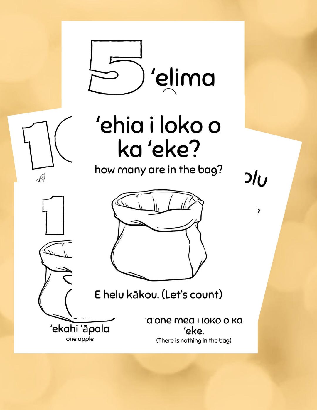 Coloring Pages Numbers: 'olelo Hawai'i Language Learning (digital ...