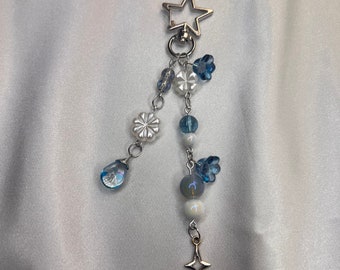 Falling Star Blue Keychain Cute Star Keychain Kawaii Accessory Purse ...