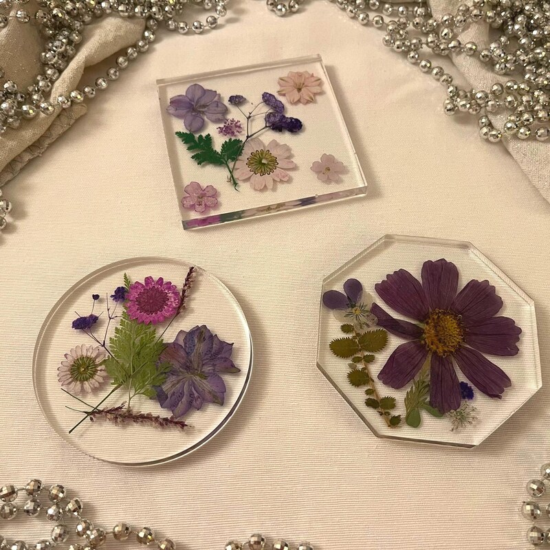 Resin Flower Coaster - Etsy