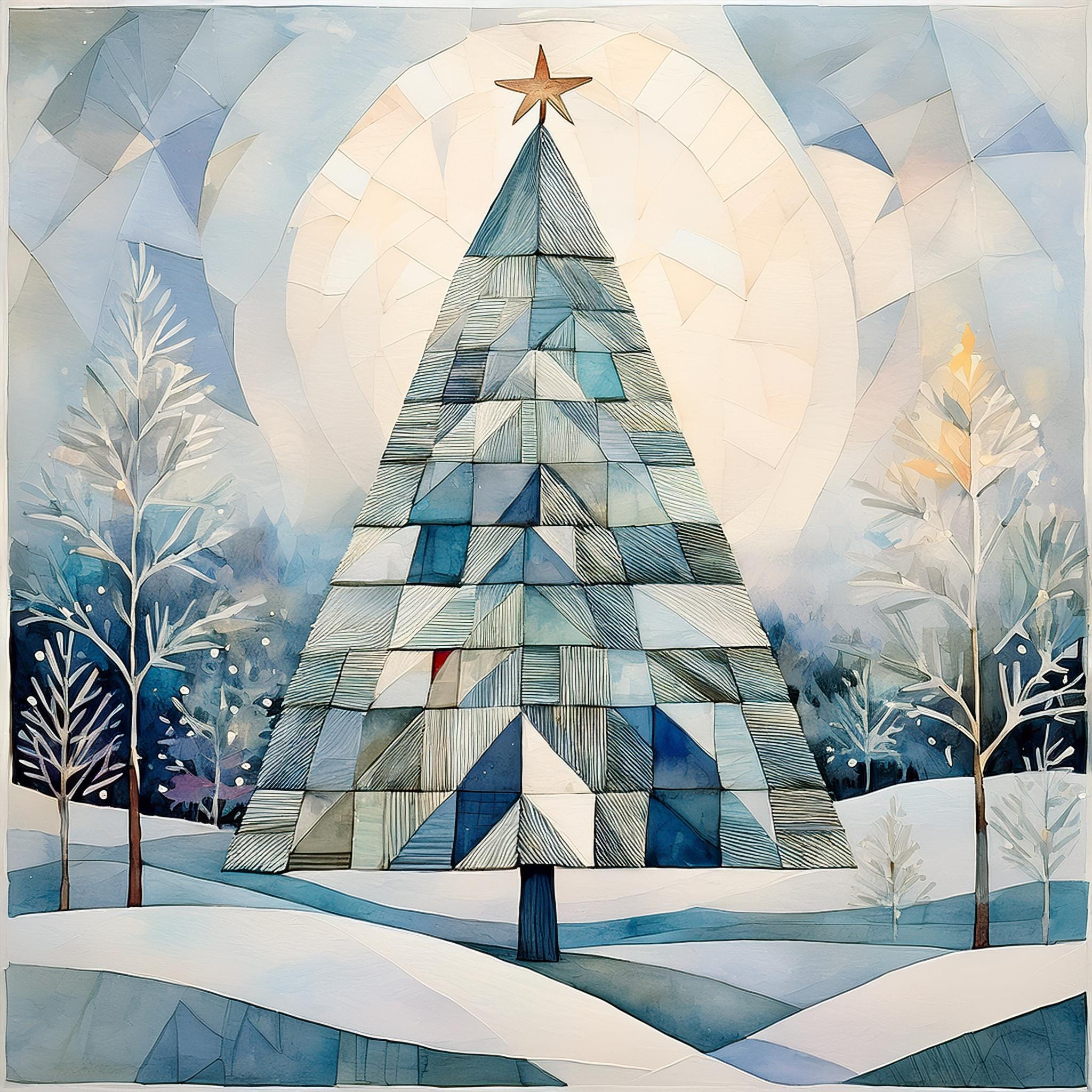 Holiday Hues - Festival of Trees Card Greeting Card Collection, Quilted ...