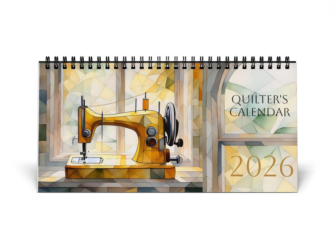 Desk Calendar, Quilting and Sewing Art, 2026 Yearly Planner, Vintage ...