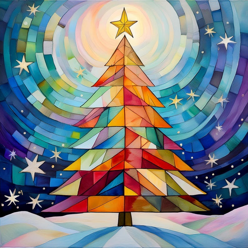 Holiday Hues - Festival of Trees Card Greeting Card Collection, Quilted ...