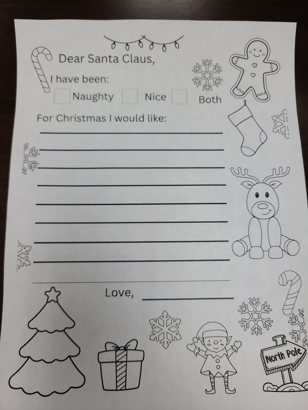 Create and Color Your Own Personalized Letter to Santa Claus - Etsy