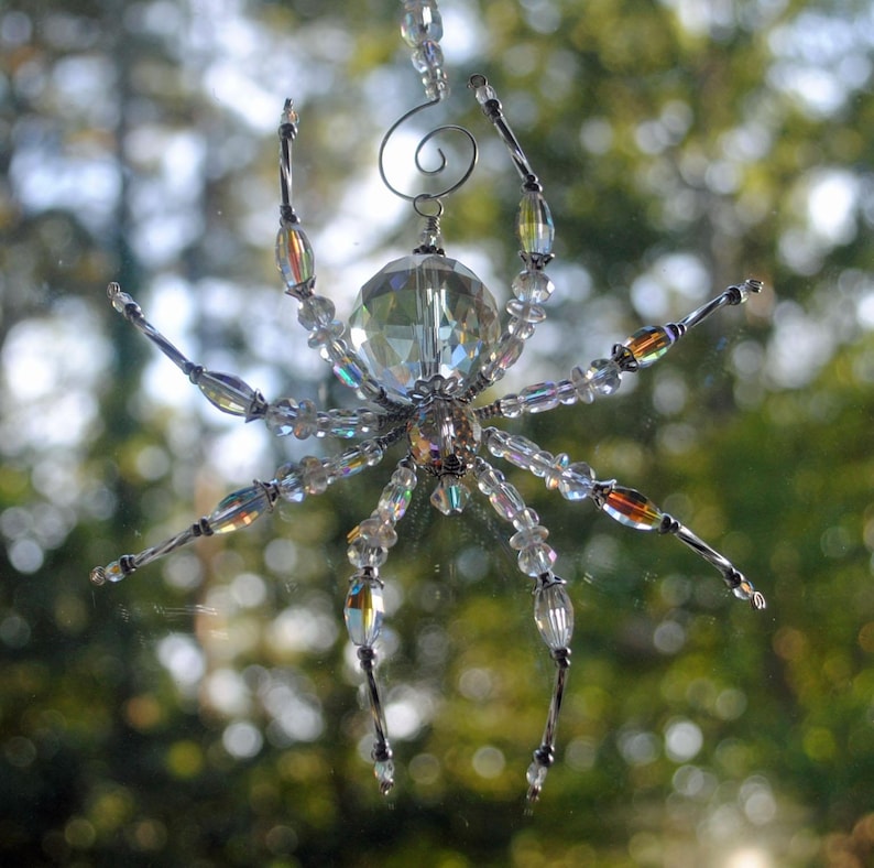 Stunning Large 24mm Multifaceted Ball Clear AB Sparkly Beaded Spider ...