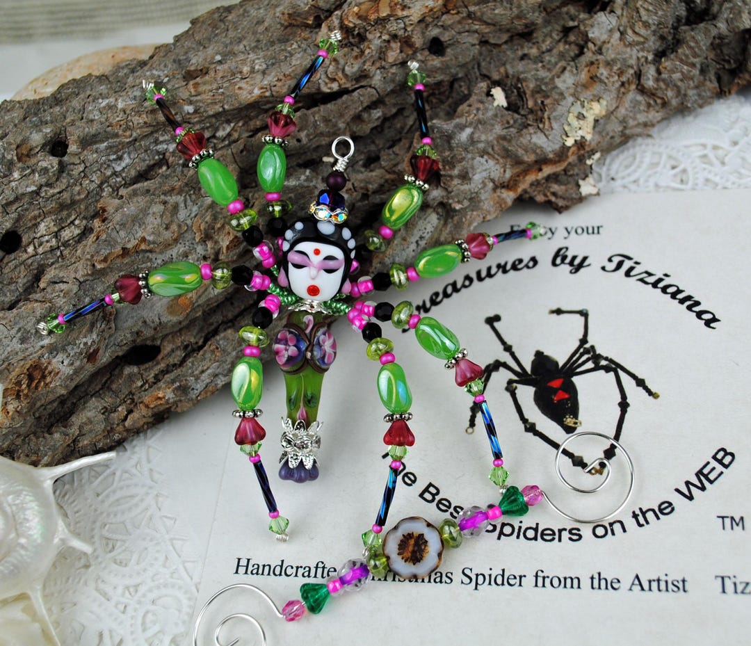 Unique Japanese Geisha Oriental Pretty Girl Lamp Work Beaded Christmas ...