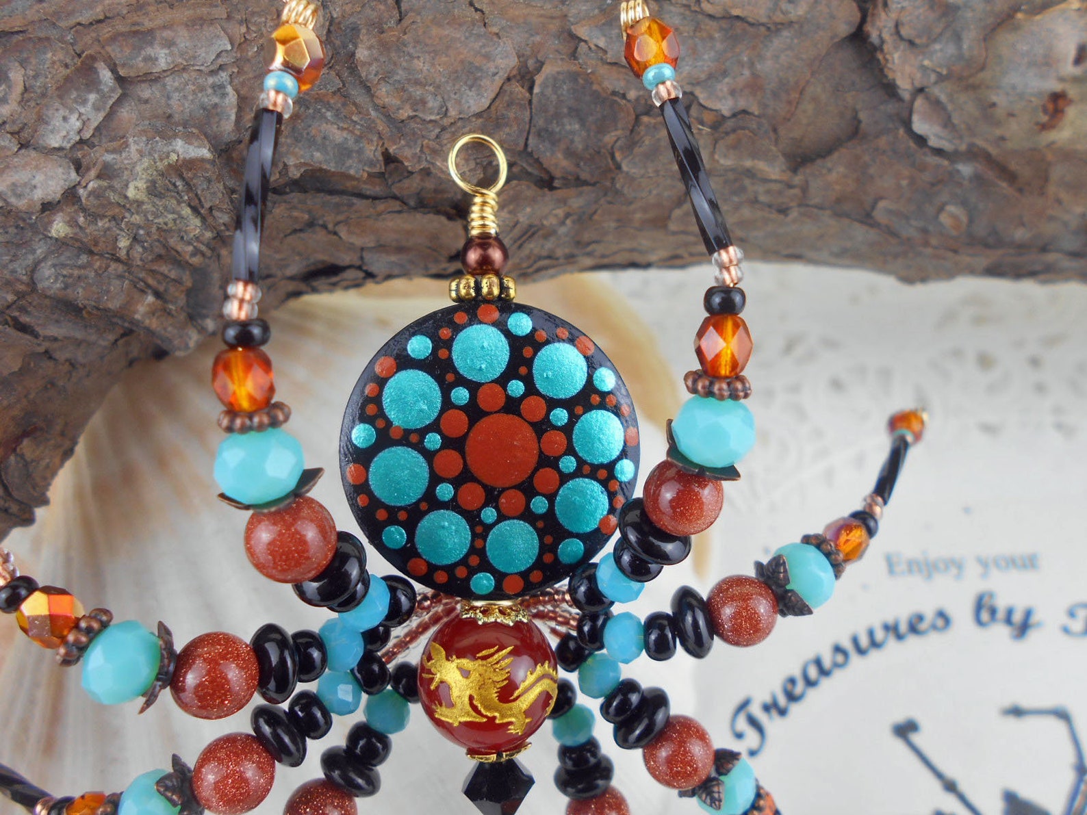 Golden Carved Chinese Dragon Mandala Hand Painted Art Wood - Etsy