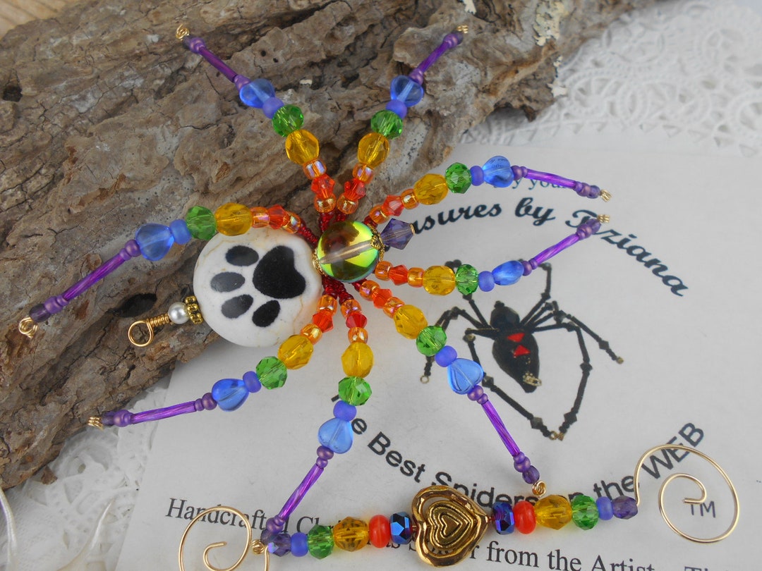 Beloved Pet Passing Over the Rainbow Dog Cat Paw Memorial Spider ...
