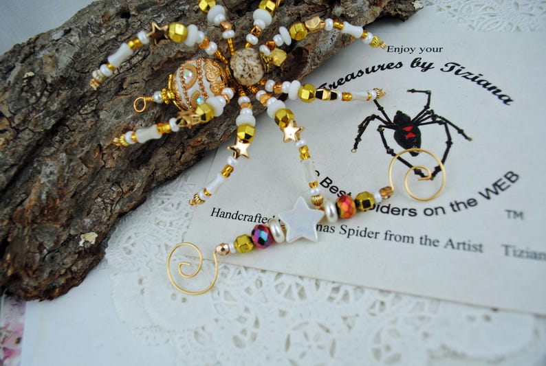 Beaded Christmas Spider Ornament With German Tinsel Legend, Unique ...