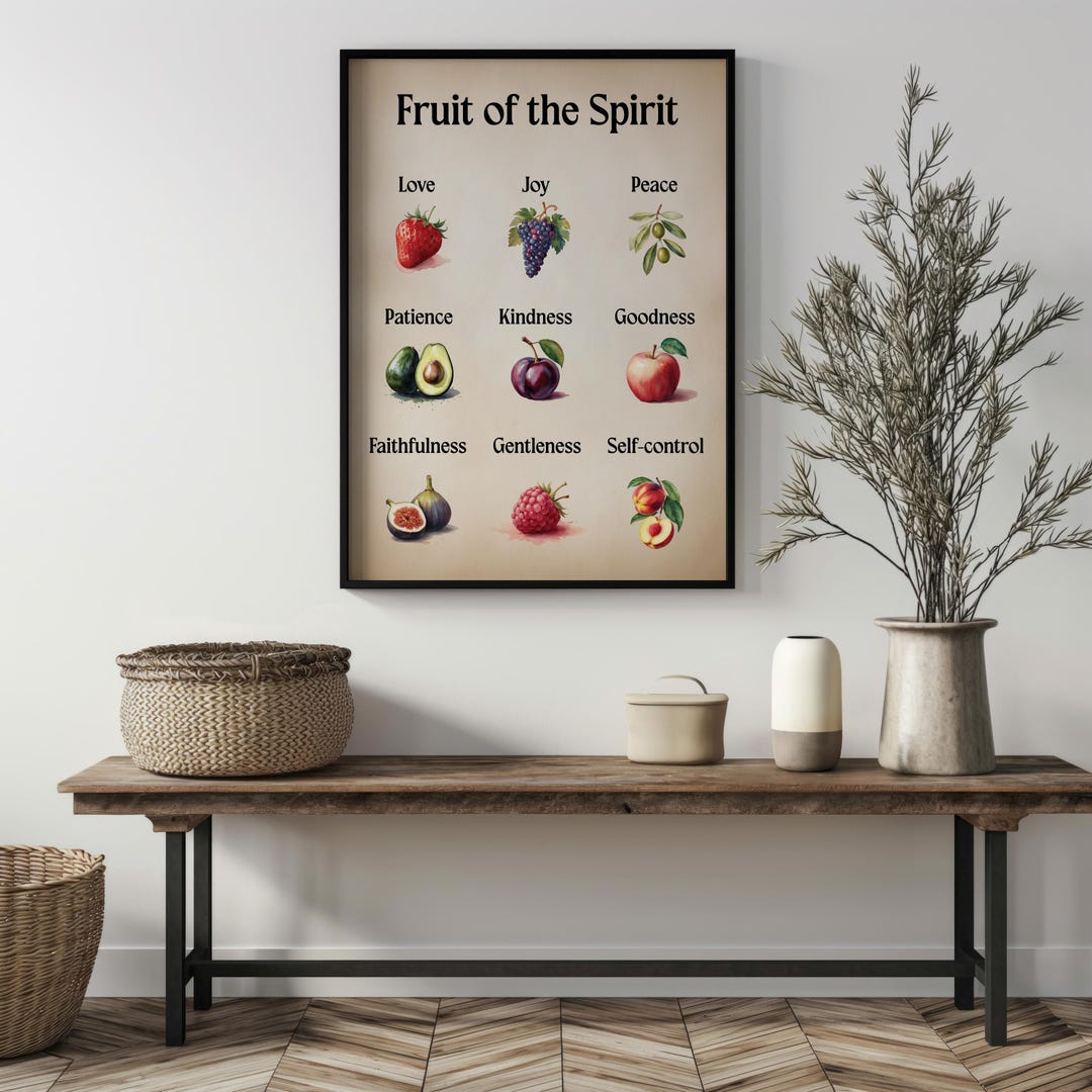 9 Fruits in 1 Poster - Bible Scripture Galatians 5:22 Fruit of the ...