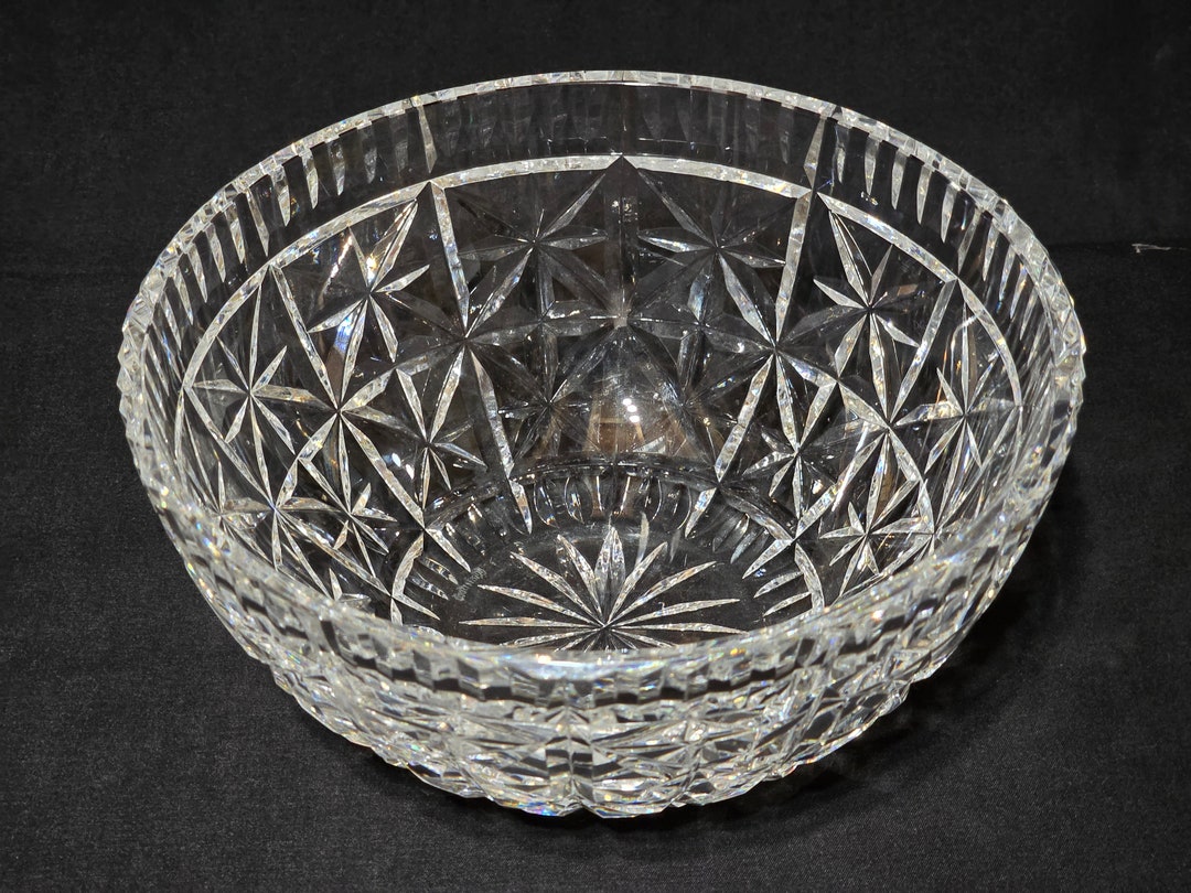 Vintage WATERFORD 8" Cut Crystal Star Pattern Serving Display Bowl ...