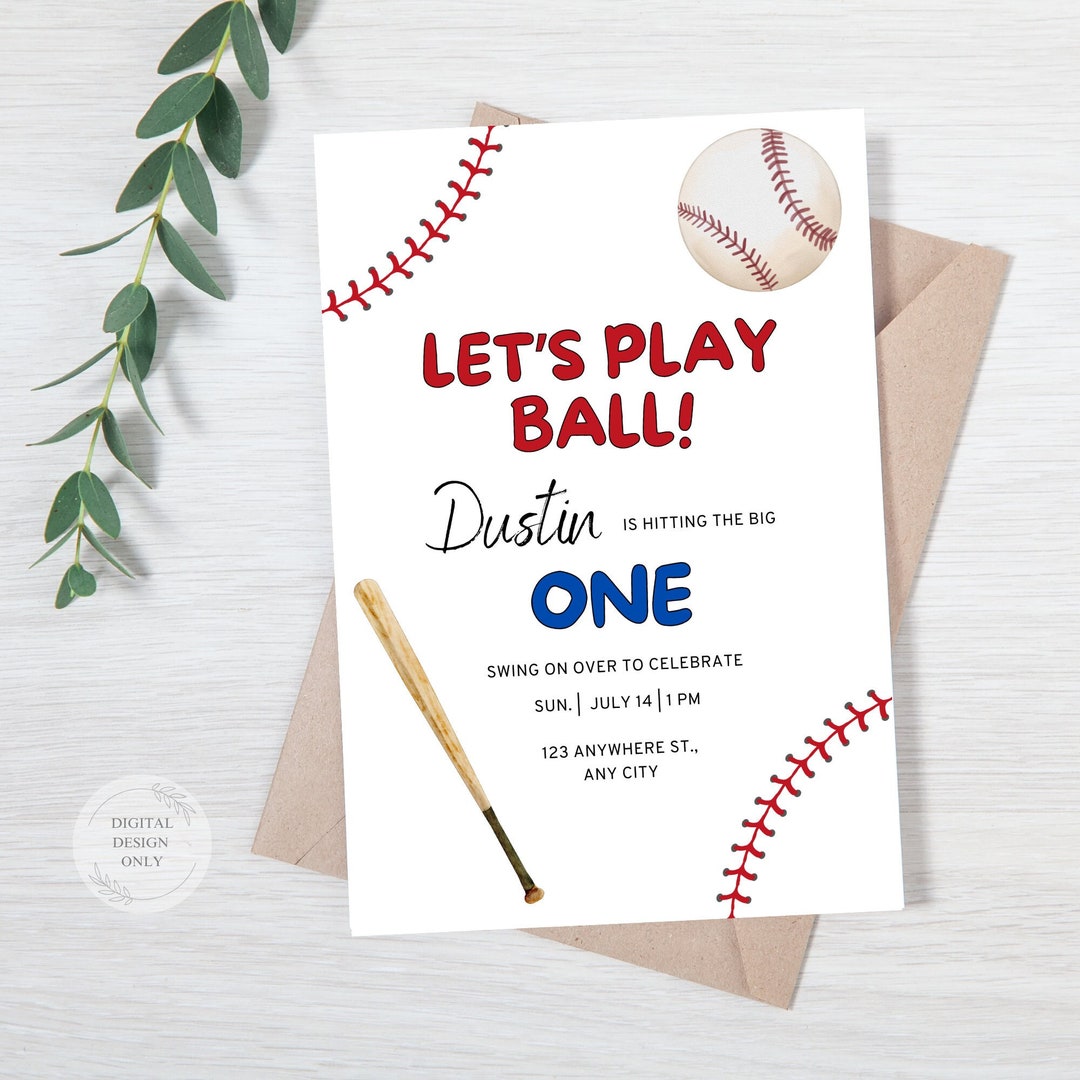 Baseball Birthday Invitation, Baseball Theme Birthday, Kids Birthday ...