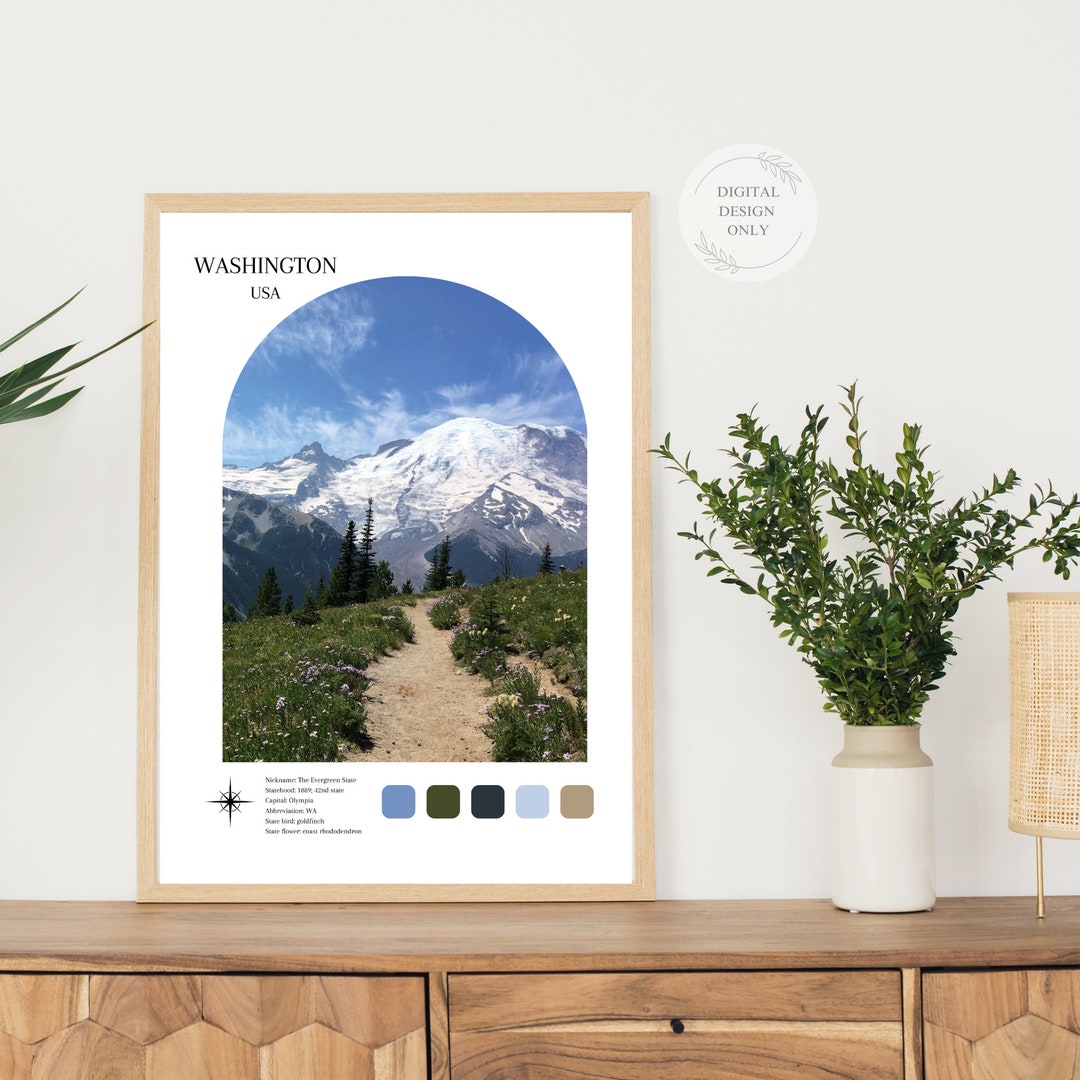Washington State Printable, Washington State Wall Art,home Decor ...