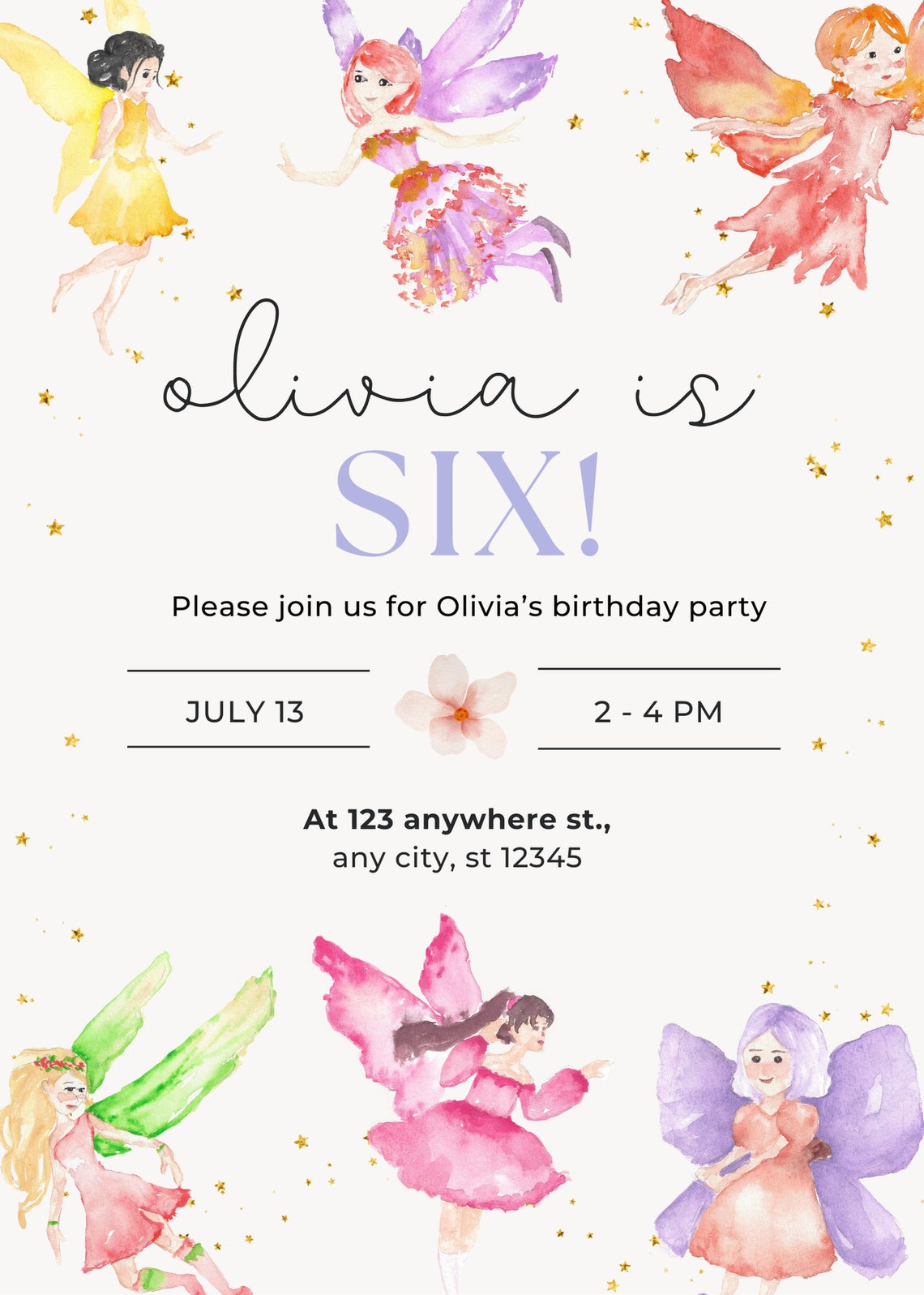 Fairy Party Invitation, Fairy Party Birthday Invitation, Birthday ...