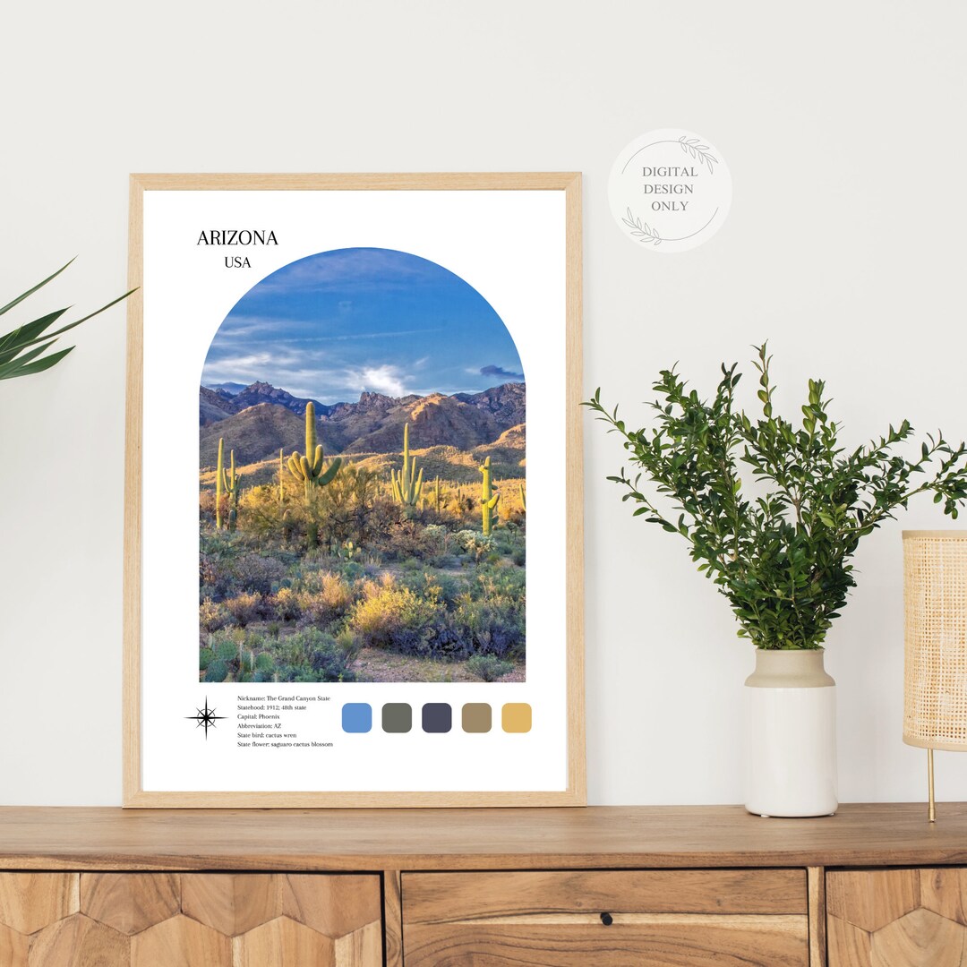 Arizona Printable, Arizona Wall Art, Home Decor Printable, Arizona ...