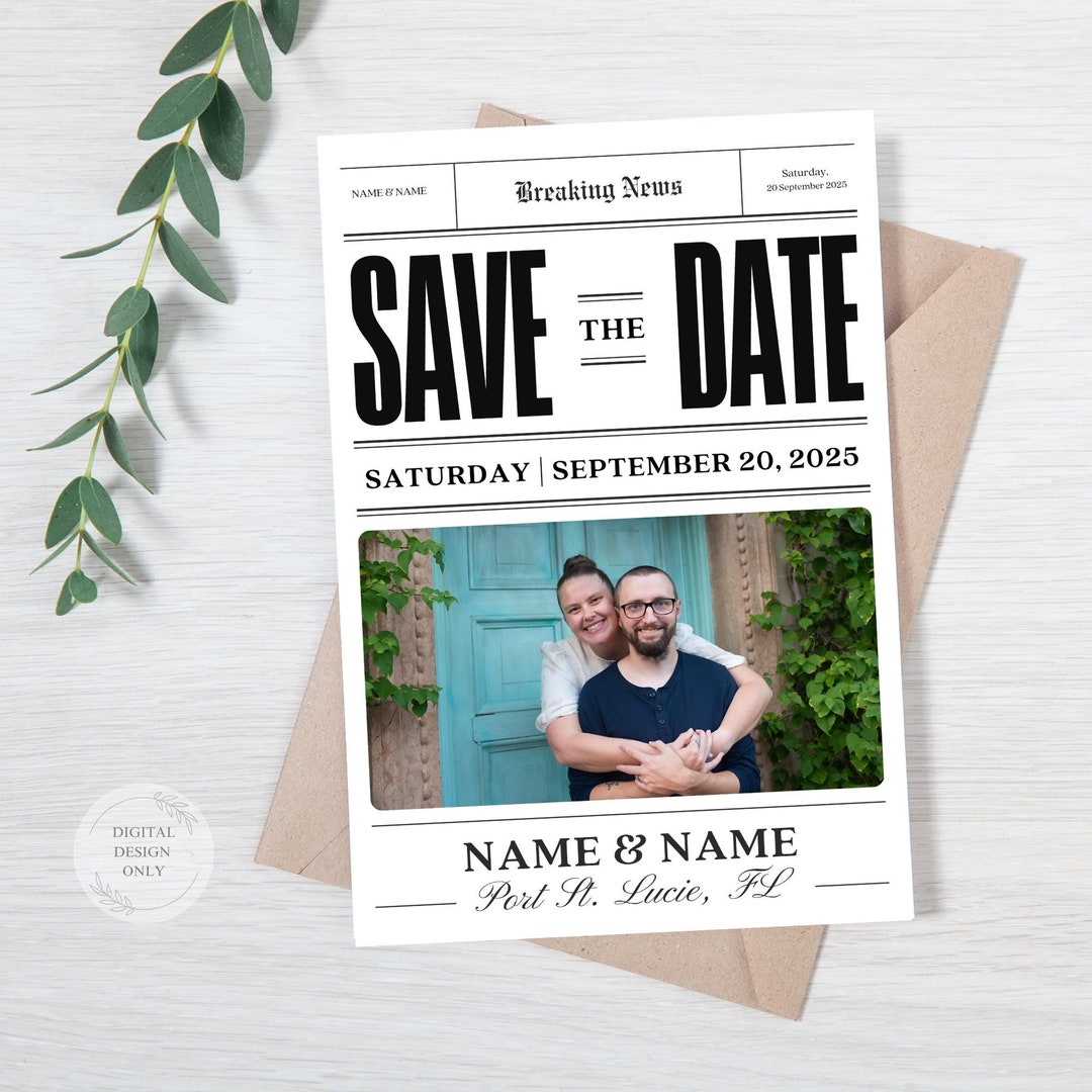 Photo Save the Date, Newspaper Save the Date, Minimal Save the Date ...
