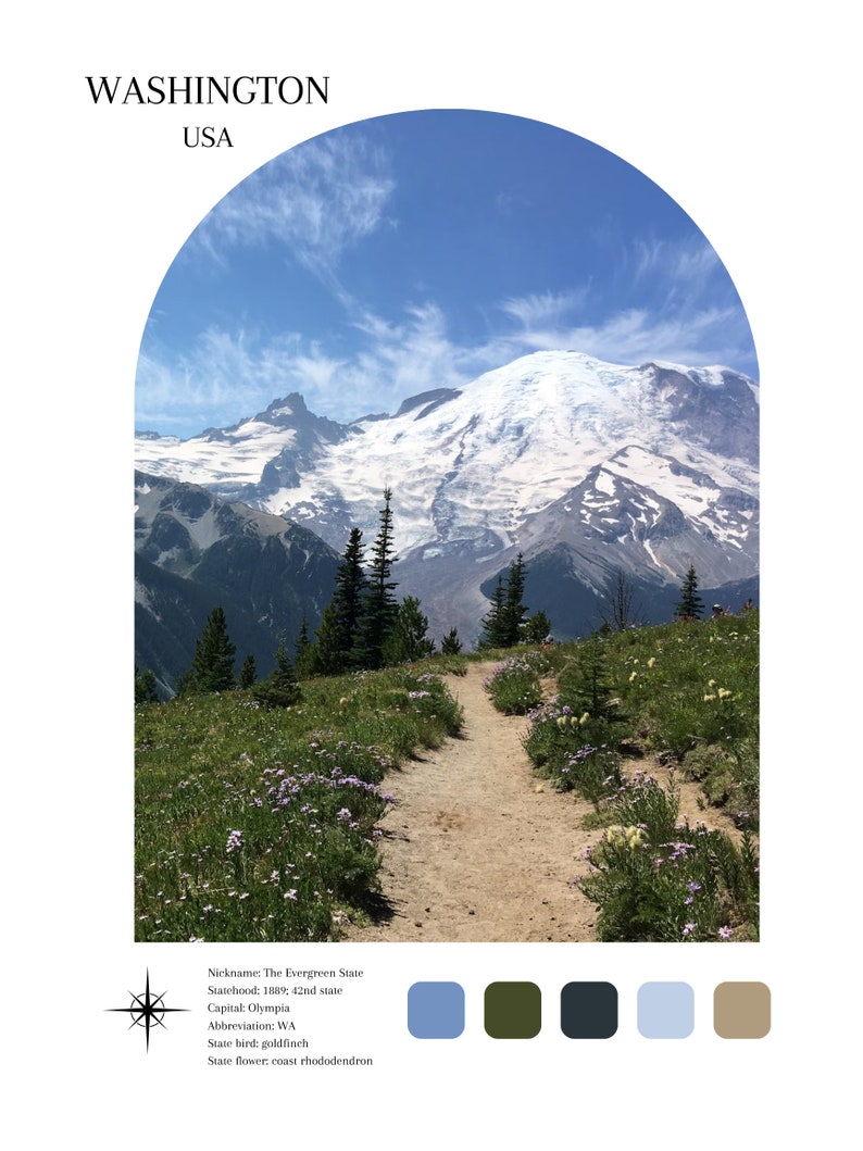 Washington State Printable, Washington State Wall Art,home Decor ...
