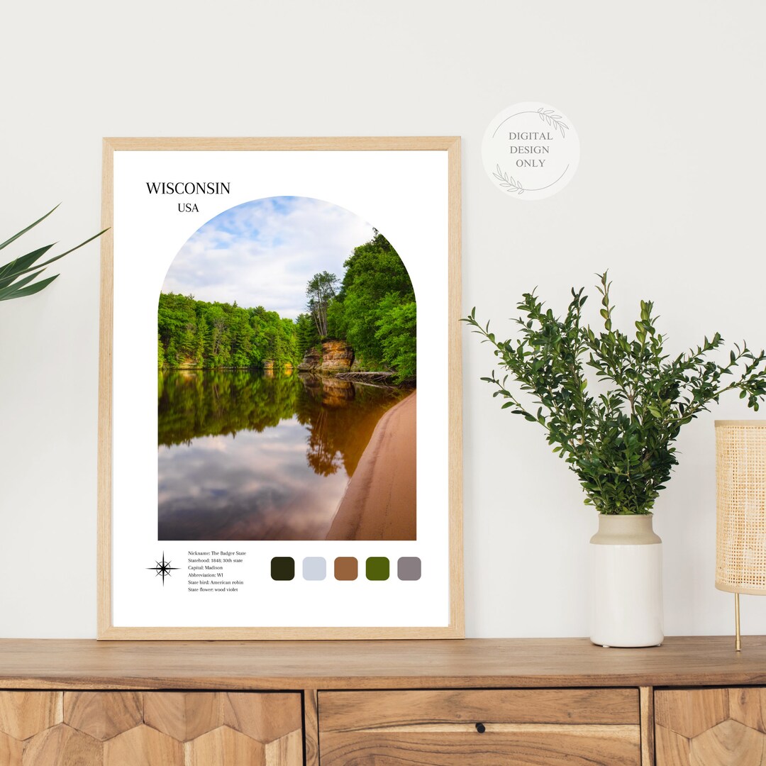 Wisconsin Printable, Wisconsin Wall Art, Home Decor Printable ...