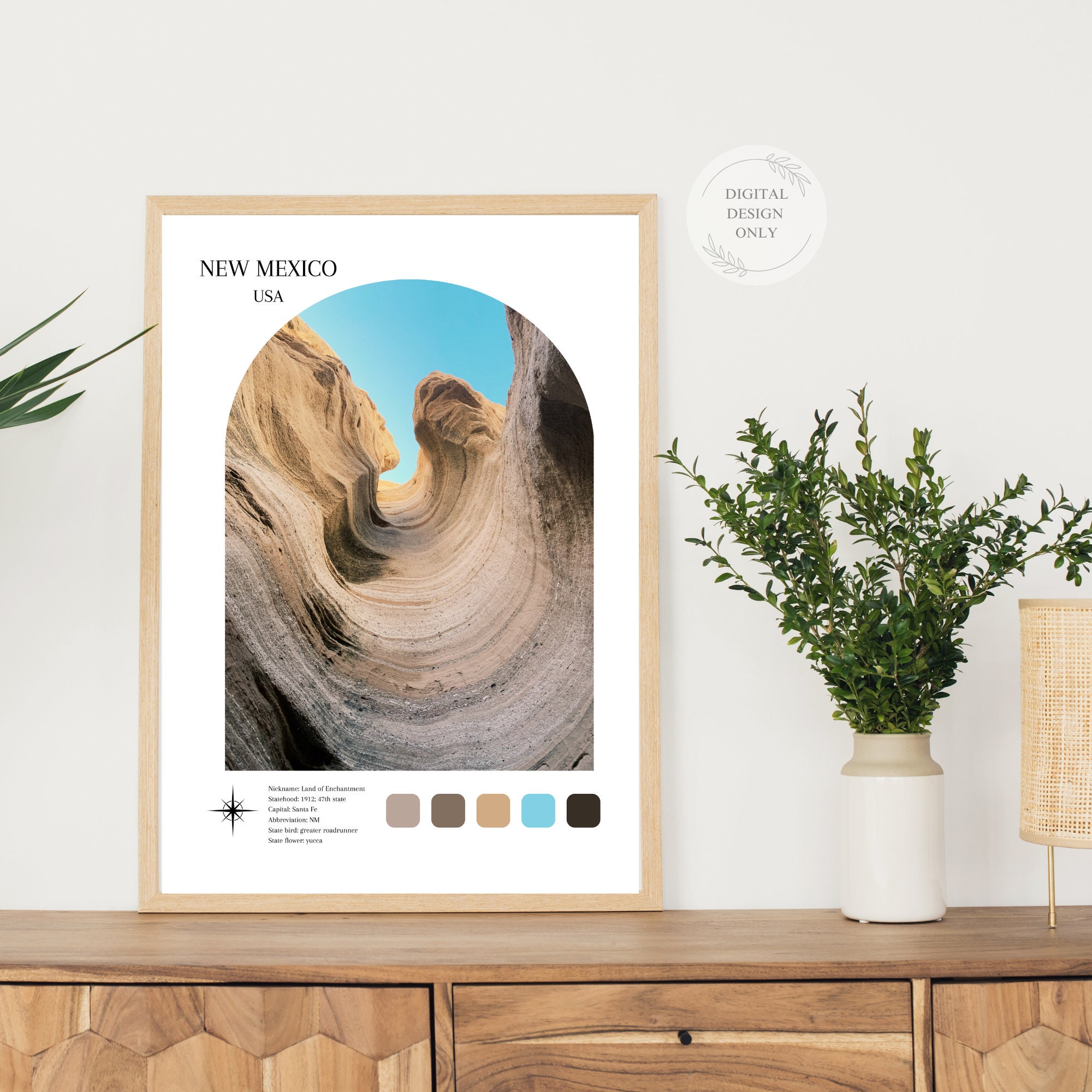New Mexico Printable, New Mexico Wall Art, Home Decor Printable, New ...