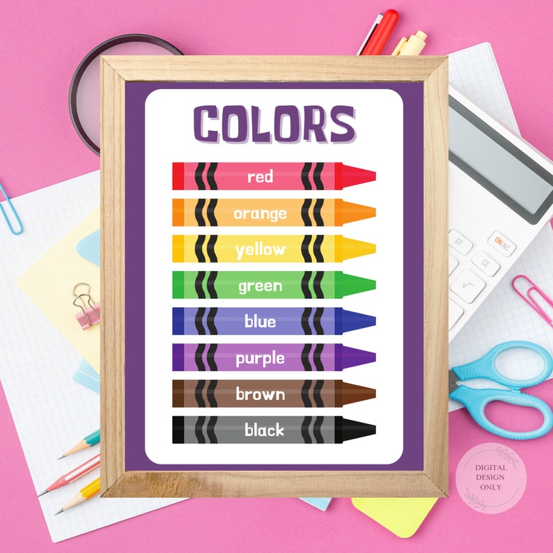Learn Your Colors Printable, Classroom Printable, Classroom Decor ...